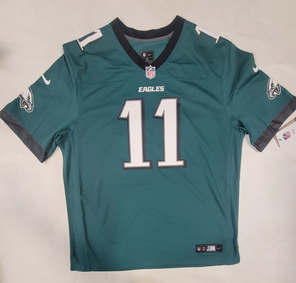 AJ BROWN SIGNED PHILADELPHIA EAGLES NIKE SCREENPRINT JERSEY BECKETT QR ...