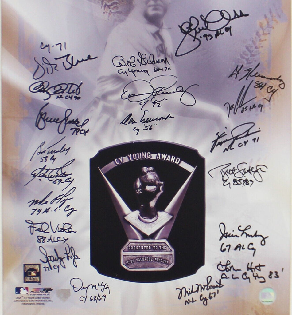 Signed Framed 16x20 MLB CY Young Award Photo - Bob Gibson, Frank Viola ...