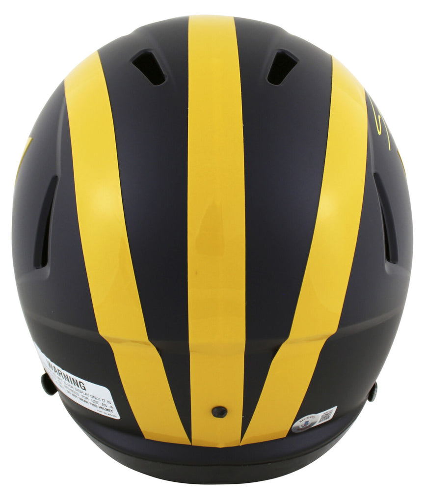 Michigan Blake Corum Authentic Signed Full Size Speed Rep Helmet BAS W ...
