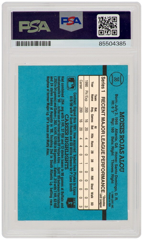 Moises Alou Signed Expos 1991 Donruss Rate Rookie Baseball Card #38 -P ...