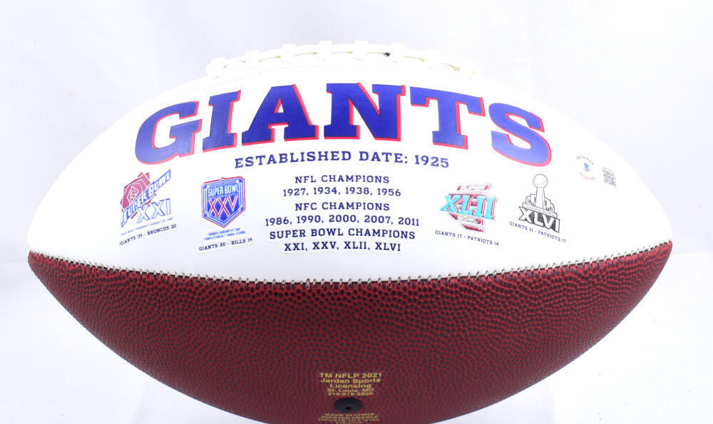 Phil Simms Autographed New York Giants Logo Football - Beckett W Holog ...