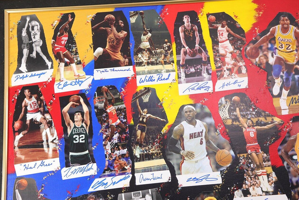 NBA 60 Greatest "NBA Legends Of Basketball" Signed Framed Lithograph ...
