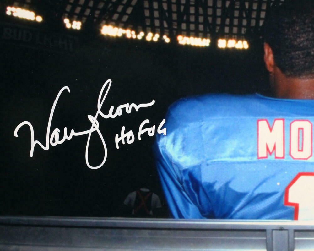 Warren Moon Signed Houston Oilers 16x20 On Bench Photo w/HOF - Beckett ...