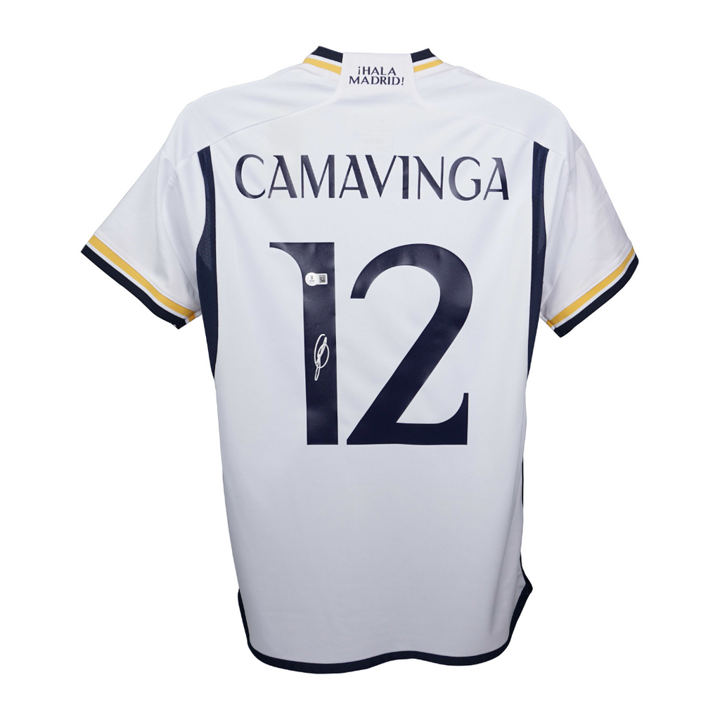 Eduardo Camavinga Signed Real Madrid Soccer Jersey #12 with Beckett Wi ...