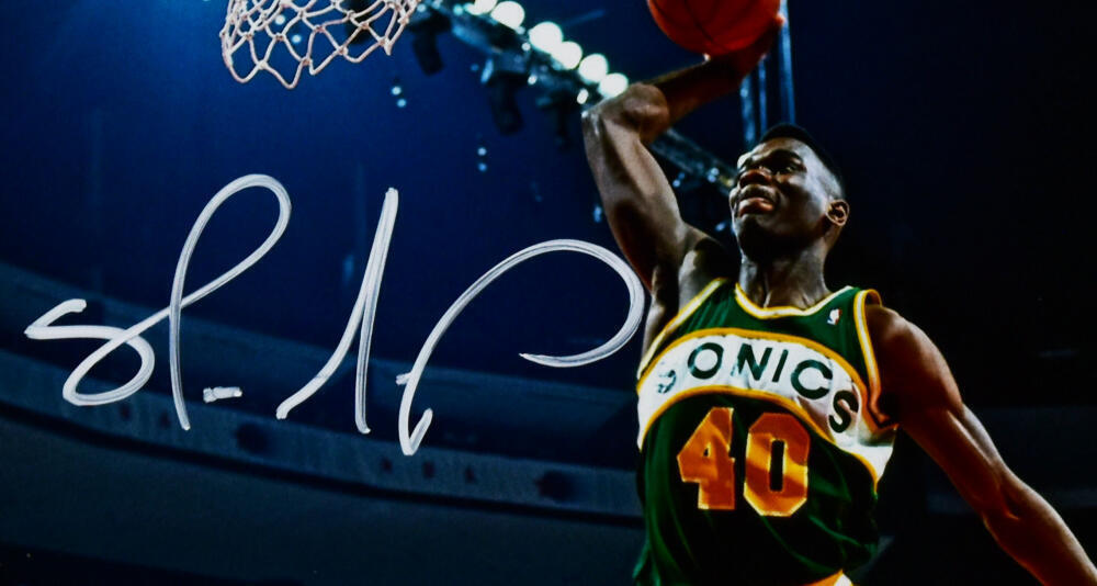 Shawn Kemp Autographed Seattle Supersonics 8x10 Dunking Photo- Beckett ...