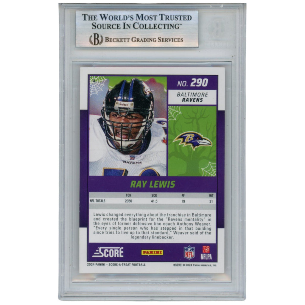 Ray Lewis Autographed 2024 Score #290 Halloween Trading Card Beckett 5 ...
