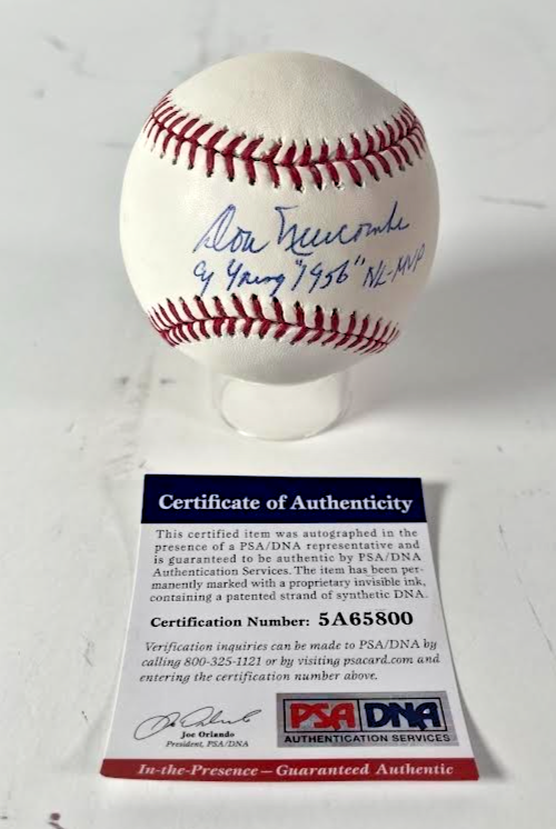 Don Newcombe Autographed/Inscribed "Cy Young 1956 NL-MVP" Baseball PSA ...