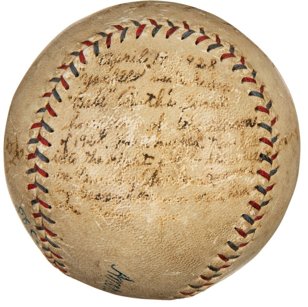 Babe Ruth New York Yankees Signed 1928 1st Home Run Baseball PSA+BAS ...