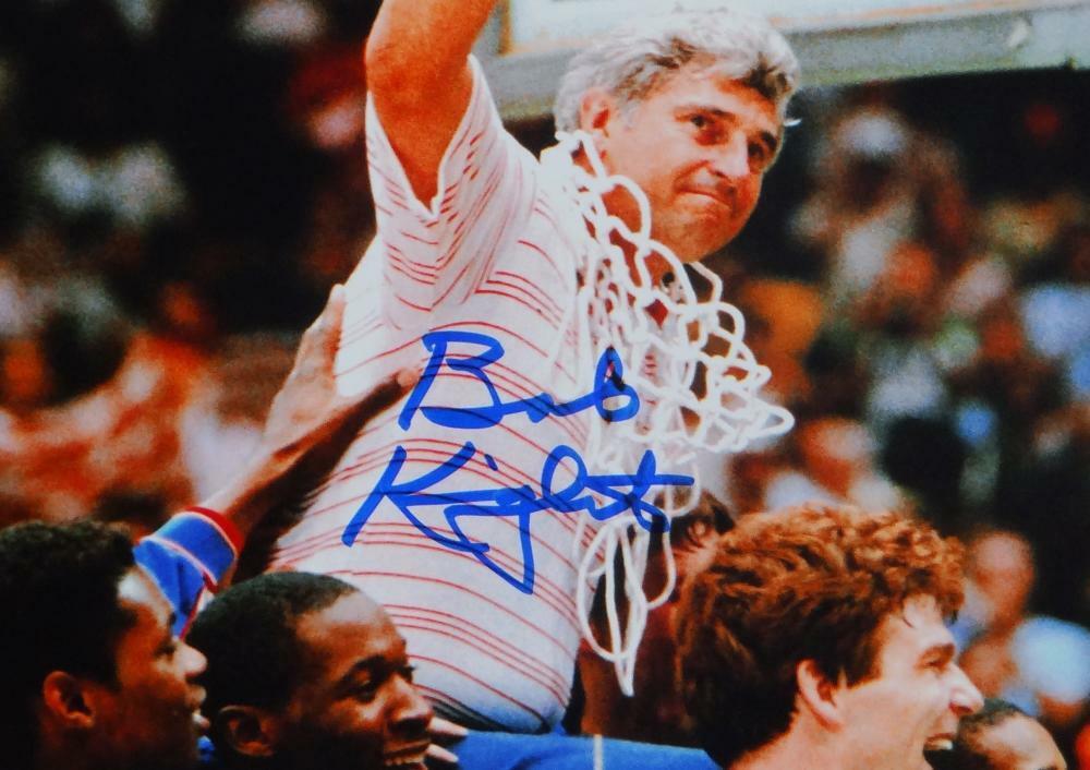 Bob Knight Autographed Indiana 8x10 Photo Cutting Down Net-JSA W Auth ...