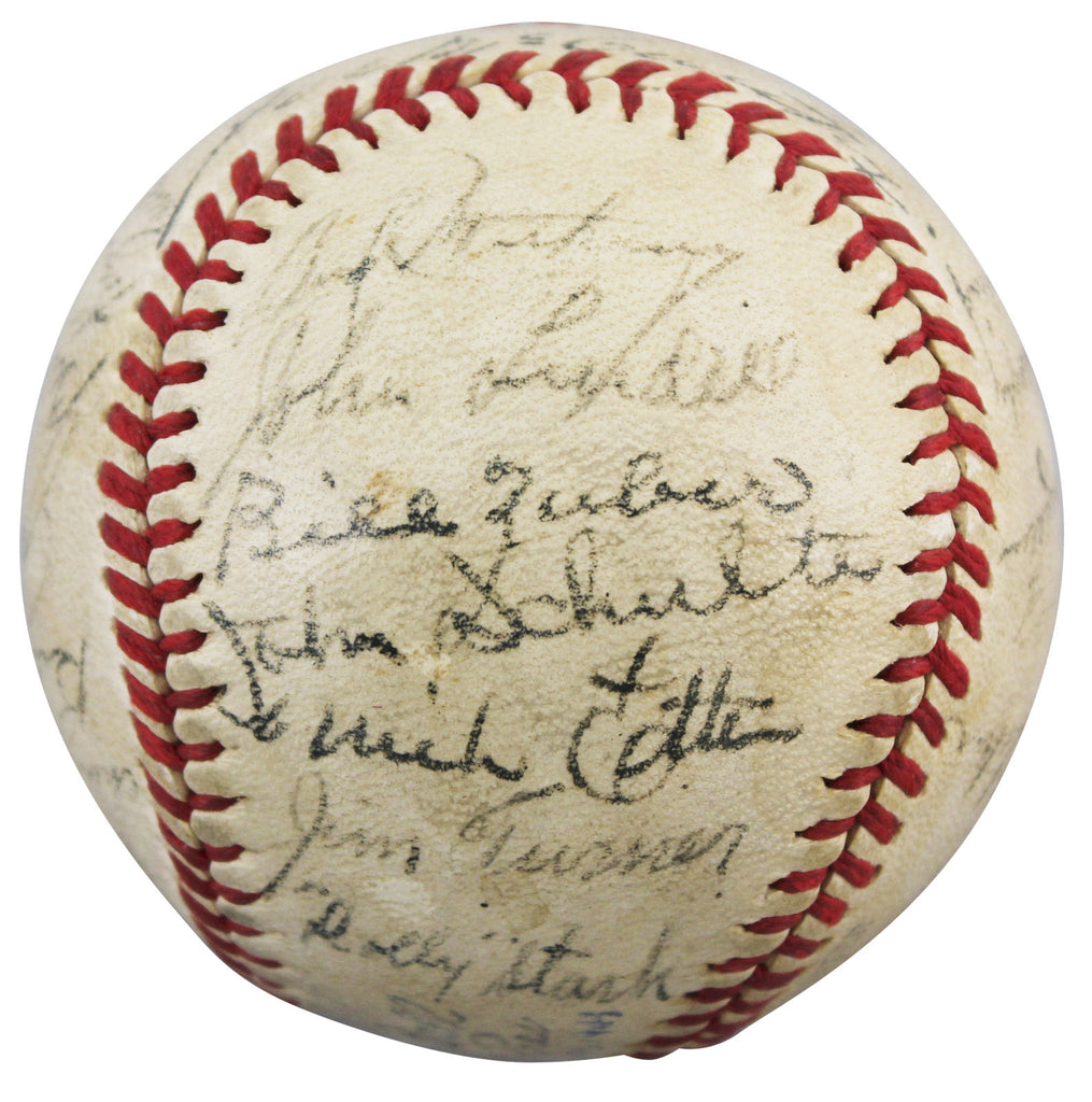 1943 Yankees (28) Dickey, Gordon, McCarthy +25 Signed Oal Baseball BAS ...