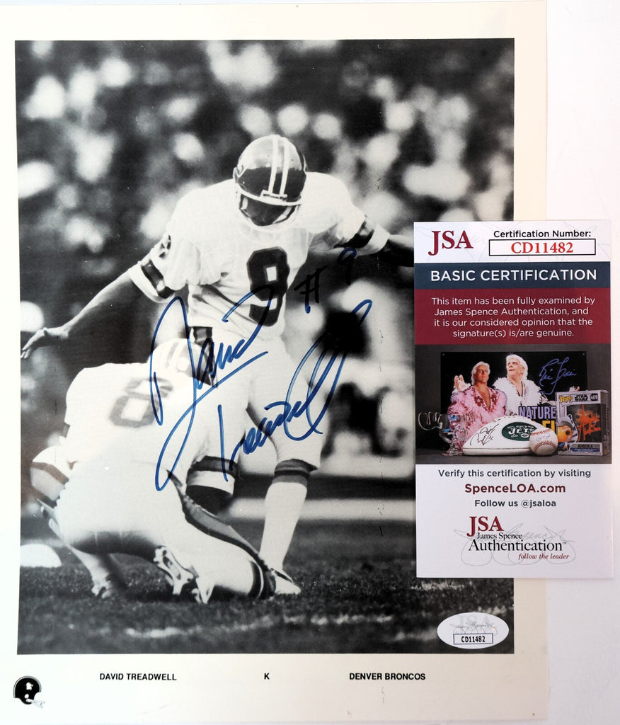 David Treadwell Autographed Denver Broncos B/W 8x10 Photo JSA COA ...