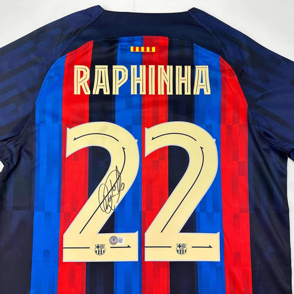 Autographed/Signed Raphinha Raphael Belloli FC Barcelona Blue Jersey B ...