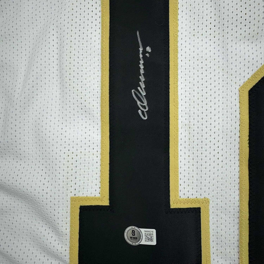 Framed Autographed/Signed Chris Olave 35x39 New Orleans White Jersey B ...