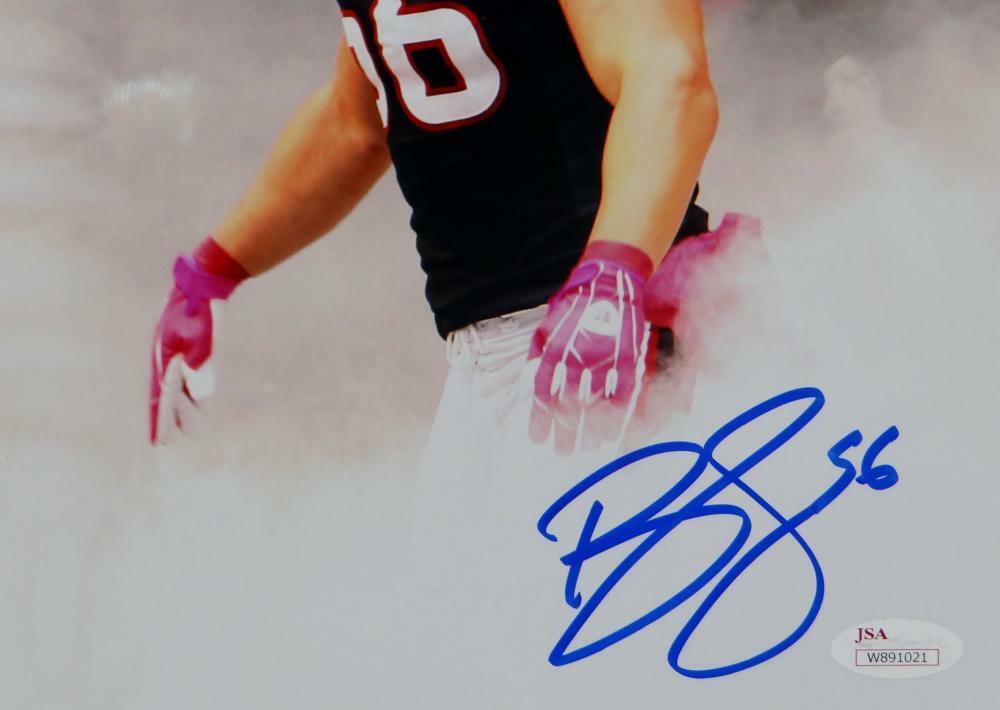 Brian Cushing Signed Texans 8x10 In Smoke/Pink Gloves Photo- JSA W Aut ...