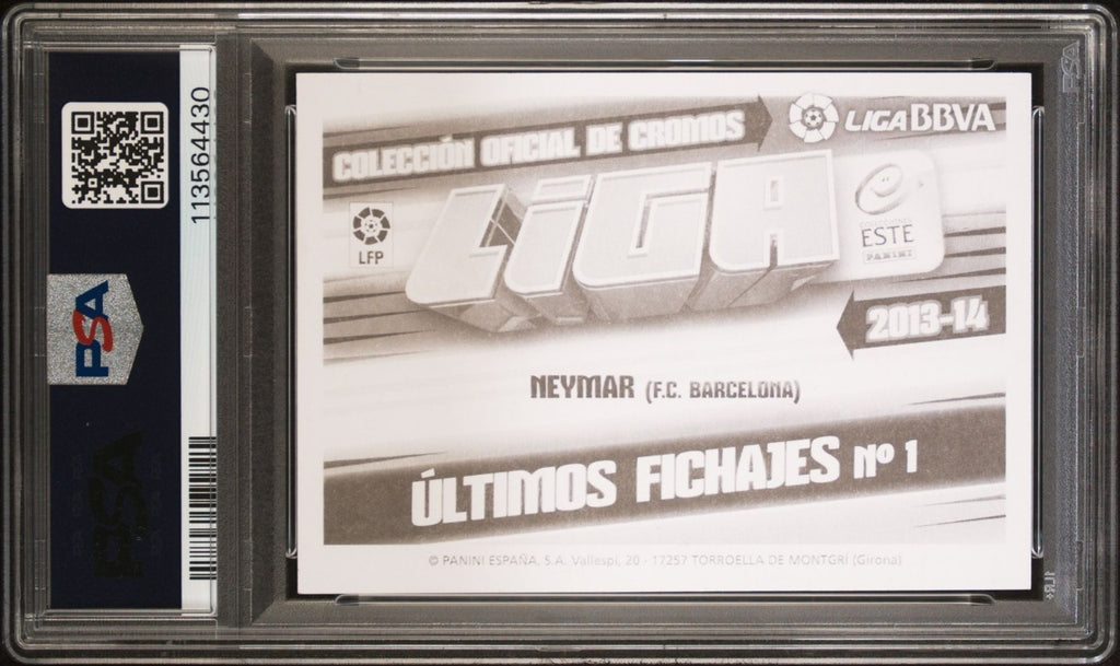 Neymar Jr Signed 2013-14 Panini Colecciones Este La Liga Sticker - PSA ...