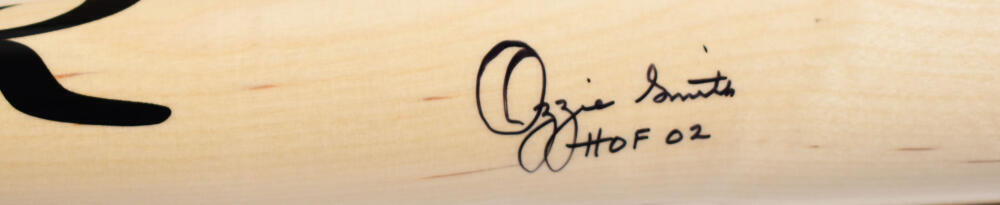Ozzie Smith Autographed Blonde Rawlings Pro Baseball Bat w/HOF - Fanat ...
