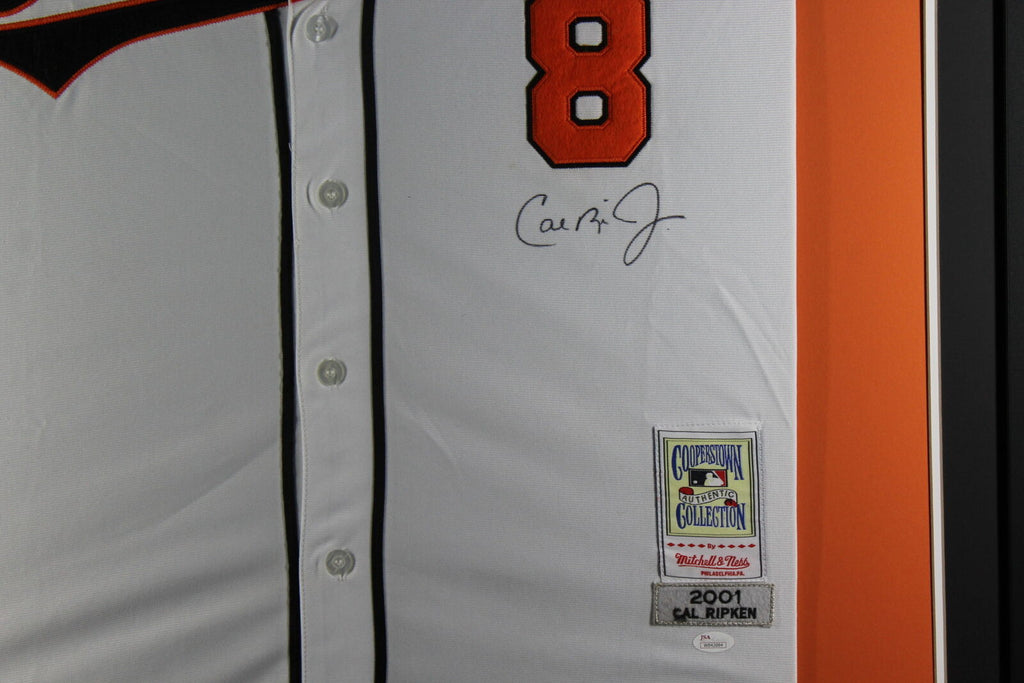 Cal Ripken Jr Autographed Mitchell & Ness Framed Blue Jersey JSA 40124 ...