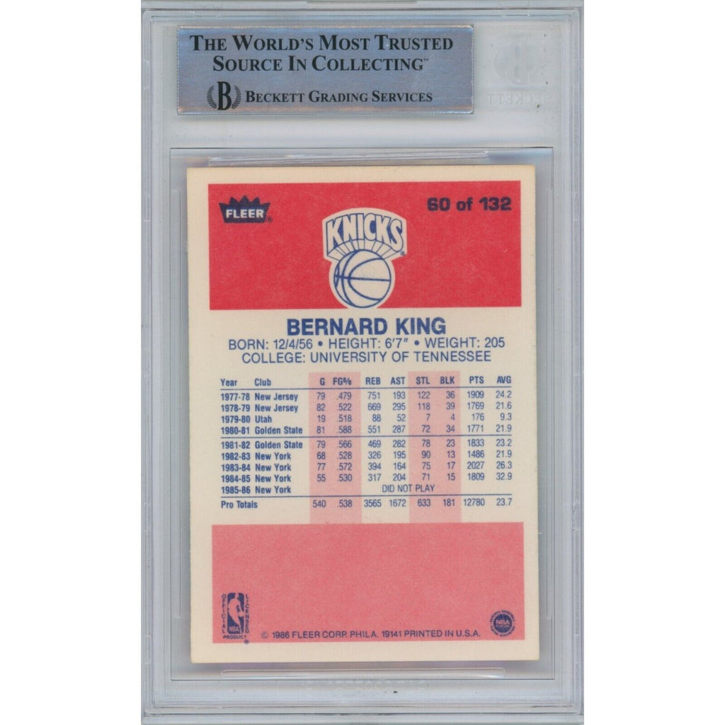 Bernard King Autographed/Signed 1986 Fleer 60 Card Beckett 47045 ...