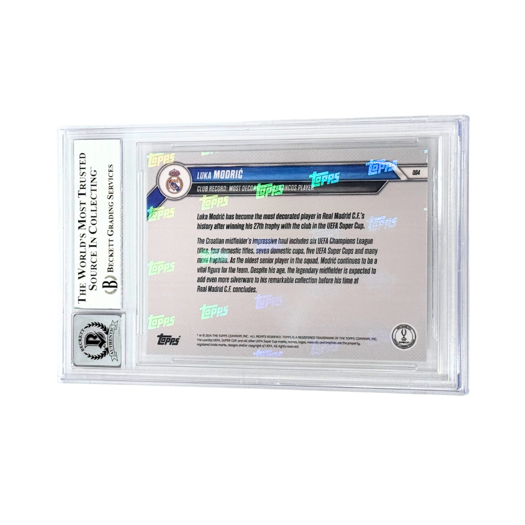 Luka Modric Signed 2024-25 Topps Now UCC Super Cup Club Record - BGS 9 ...