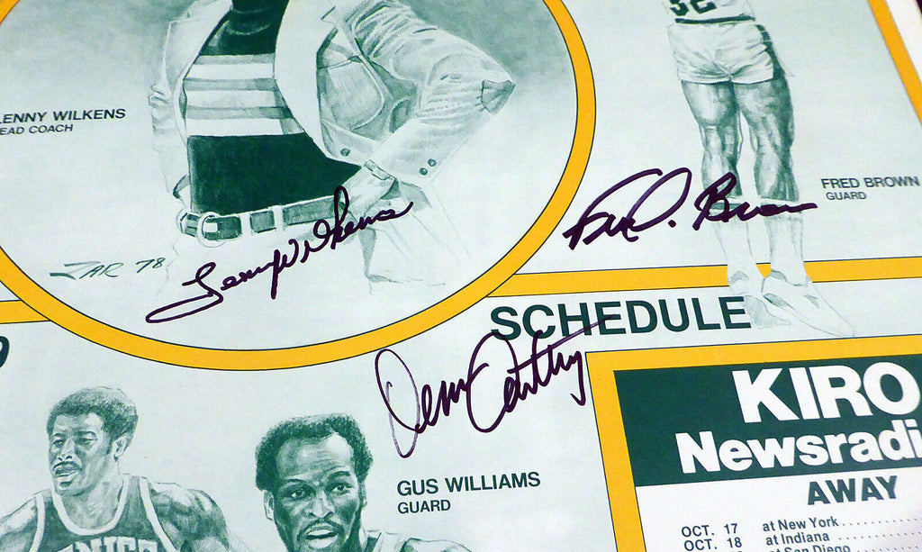 1978-79 NBA Champions Supersonics Auto Poster Photo 9 Sigs Fred Brown ...