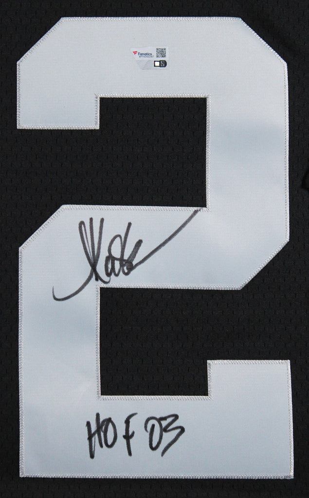 Raiders Marcus Allen "HOF 03" Signed Black Mitchell & Ness Framed Jers ...
