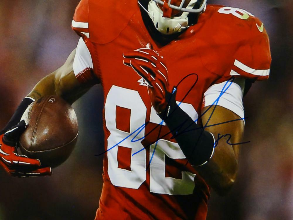 Mario Manningham Autographed 49ers 16x20 Vertical Close Up Photo- JSA ...