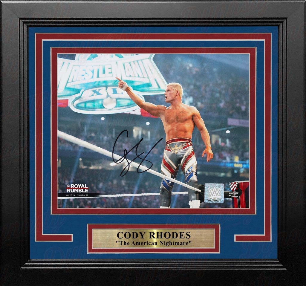 Cody Rhodes Royal Rumble Autographed 8x10 Framed WWE Wrestling Photo F ...