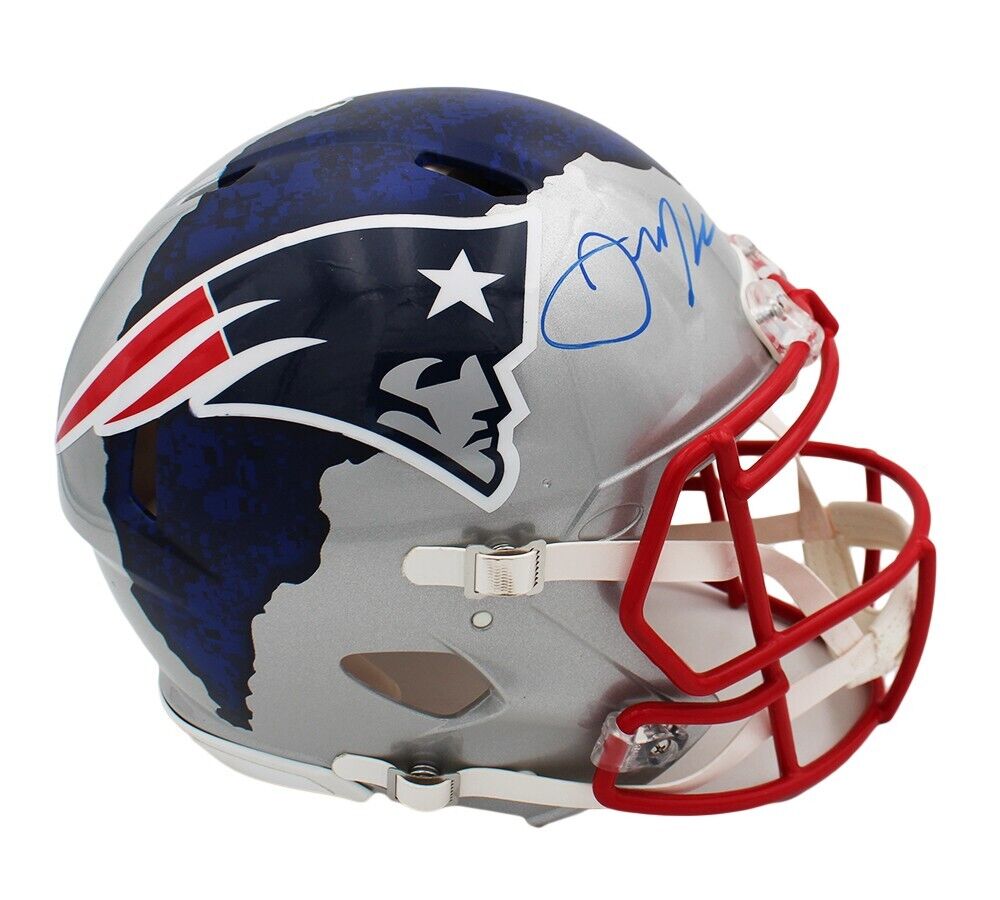 Julian Edelman Signed New England Patriots Speed Authentic Ripped NFL ...