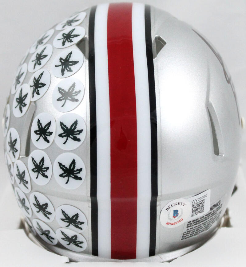 Cris Carter Autographed Ohio State Buckeyes Speed Mini Helmet-Beckett ...