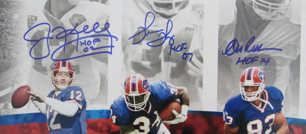 Jim Kelly/Thurman Thomas/Andre Reed HOF Bills Signed/Inscr16x20 Photo ...