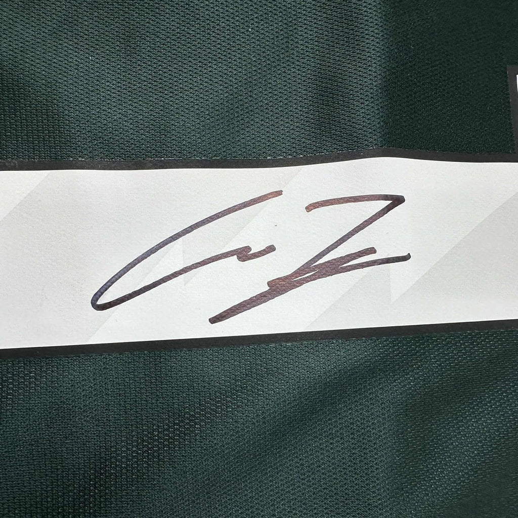 Framed Autographed/Signed Alejandro Garnacho 33x42 Man U. Green Jersey ...