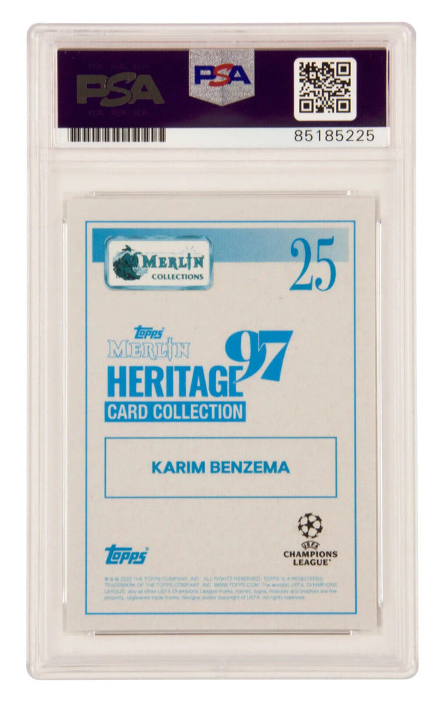 Karim Benzema Signed 2021-22 Topps Merlin 97 UCL Orange /5 - PSA 10 Au ...