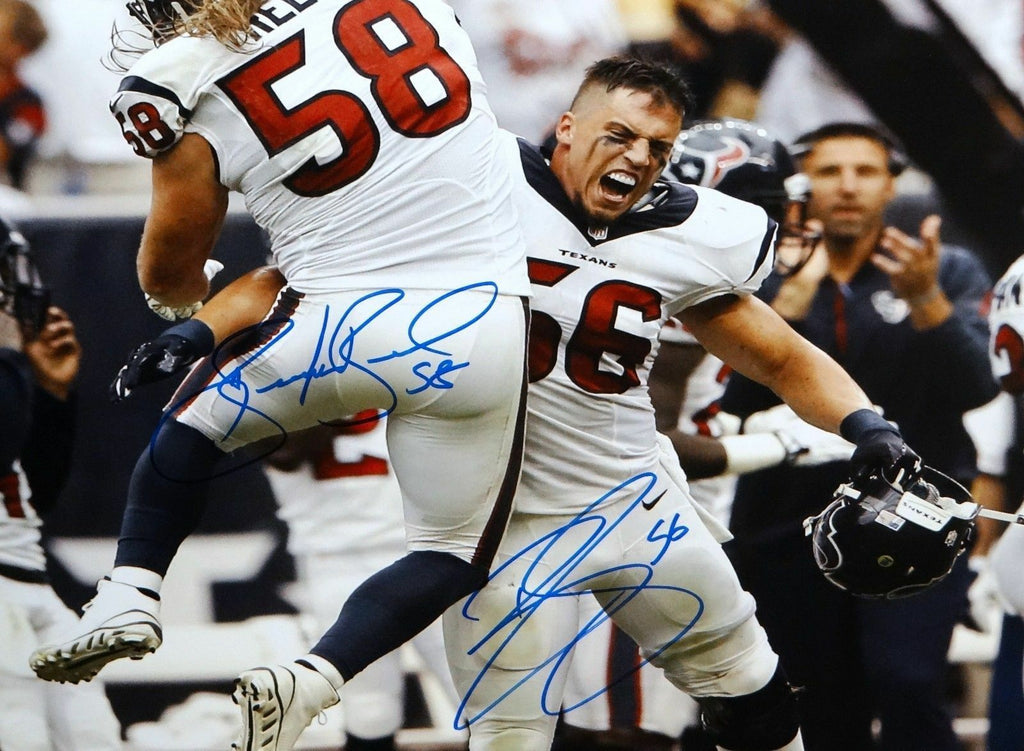 Brian Cushing Brooks Reed Autographed 16x20 Celebrating Photo- JSA W A ...