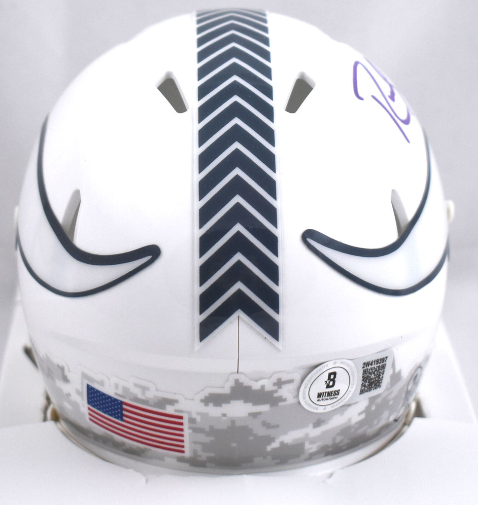 Randy Moss Autographed Vikings Salute 2024 Speed Mini Helmet- Beckett ...