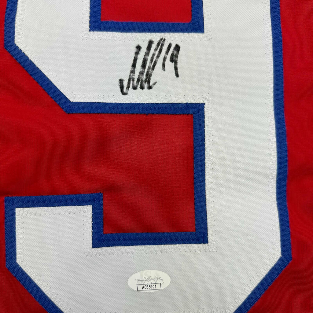 Framed Autographed/Signed Nicklas Backstrom 35x39 Red Retro Jersey JSA ...
