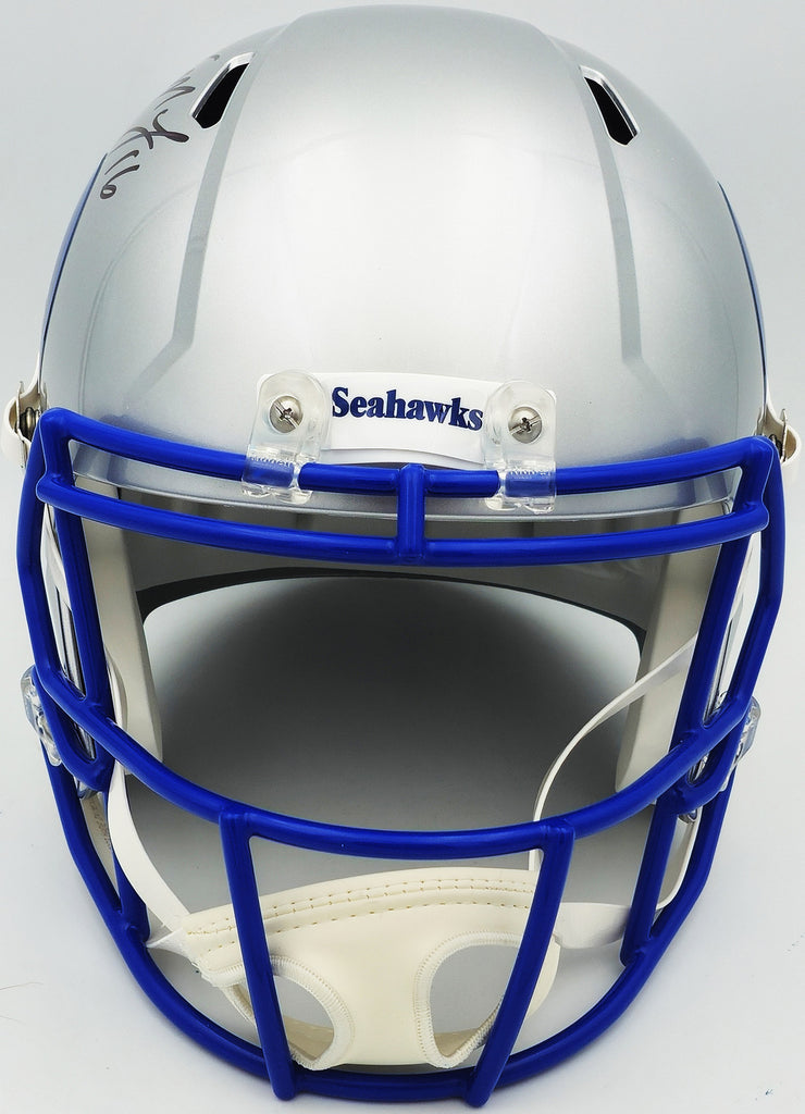 TYLER LOCKETT AUTOGRAPHED SEAHAWKS 1983-01 THROWBACK FULL SIZE HELMET ...