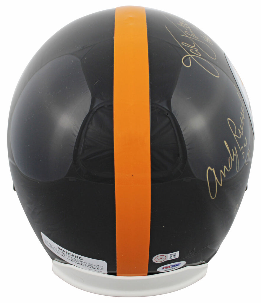 Steelers LB's (3) Lambert, Ham & Russell Signed Full Size Rep Helmet P ...