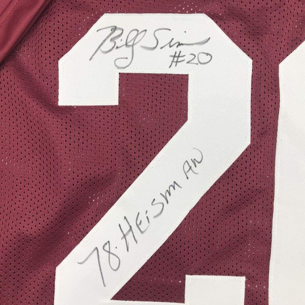 Framed Autographed/Signed Billy Sims 78 HT 33x42 Oklahoma Maroon Jerse ...