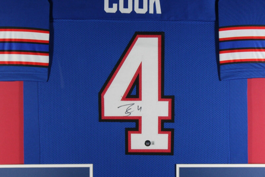 JAMES COOK (Bills blue TOWER) Signed Autographed Framed Jersey Beckett ...