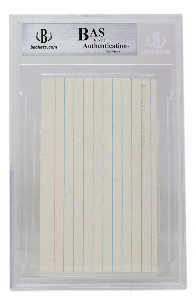 Bill Terry Signed Slabbed New York Giants Index Card BAS – Super Sports ...