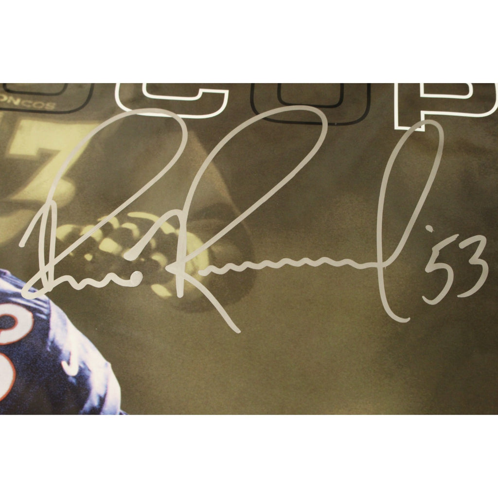 Bill Romanowski Autographed/Signed Denver Broncos Poster Mounted Memor ...