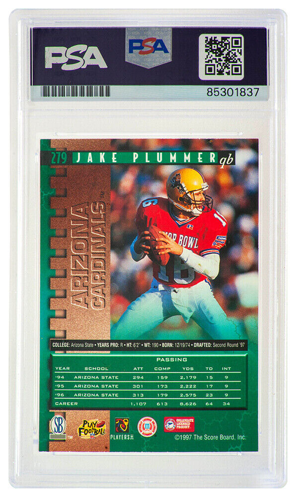 Jake Plummer Signed Cardinals 1997 Pro Line RC Football Card #279 w/Sn ...