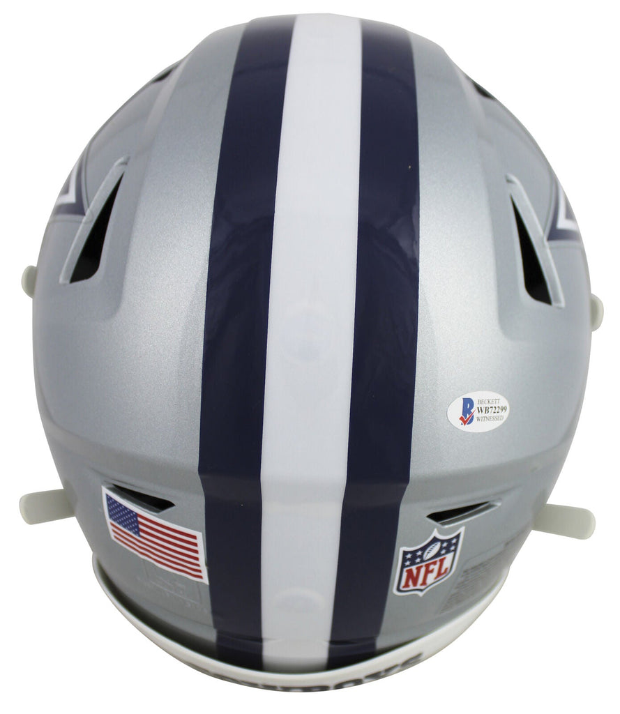 Cowboys Ezekiel Elliott Signed Riddell Speed Flex Full Size Helmet BAS ...