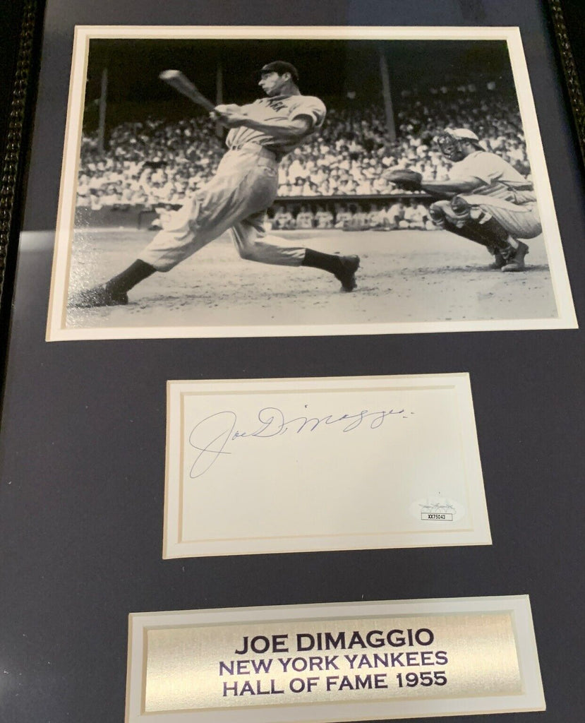 Joe DiMaggio Autographed New York Yankees Signed 14x20 Framed Baseball ...