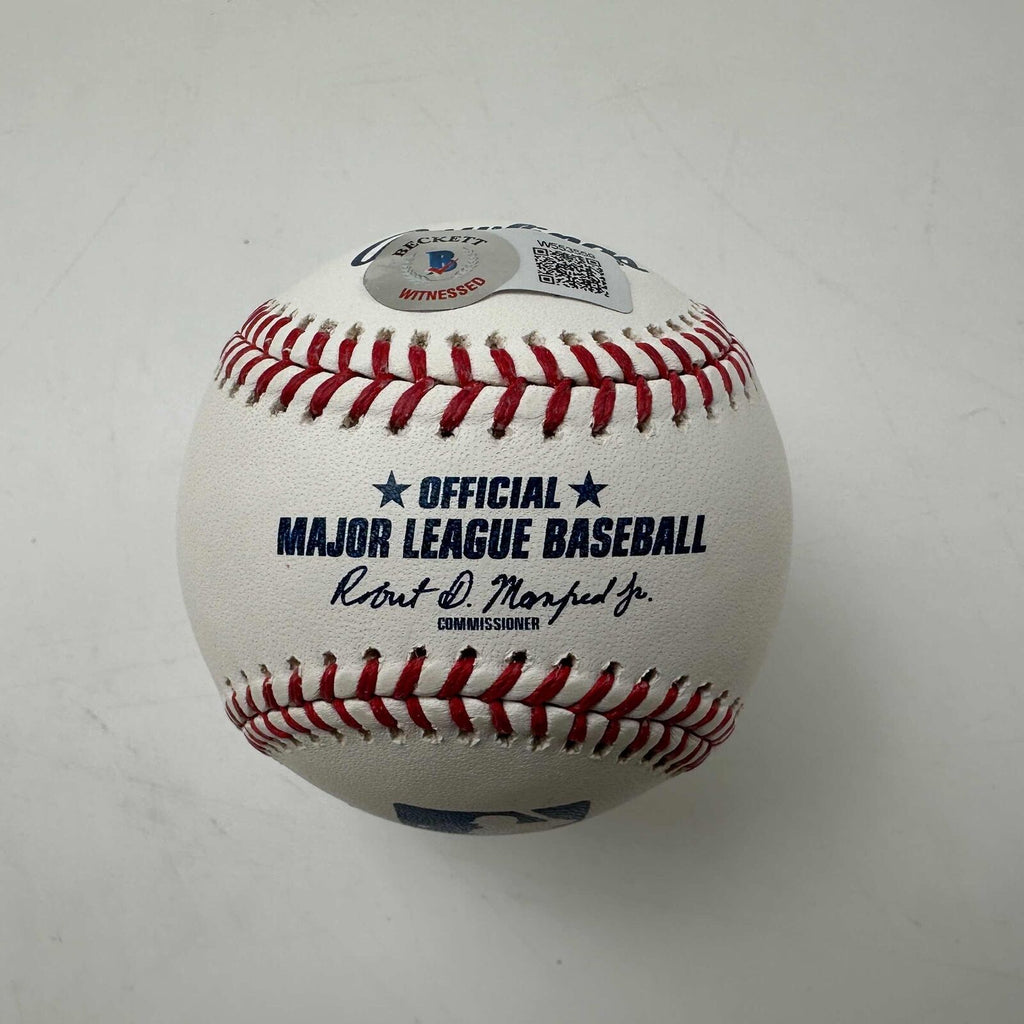 Autographed/Signed Ronald Acuna Jr. Rawlings Major League ROML Beckett ...