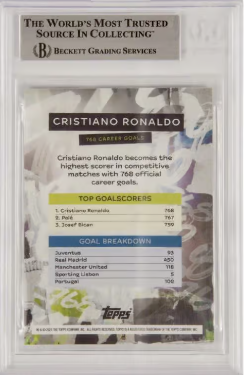 Cristiano Ronaldo & Pele Signed 2021 Topps Now Goal Record - BGS 10 Au ...