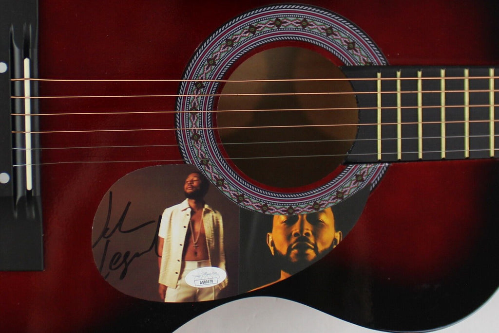 John Legend Signed 38" Red Acoustic Guitar – Super Sports Center