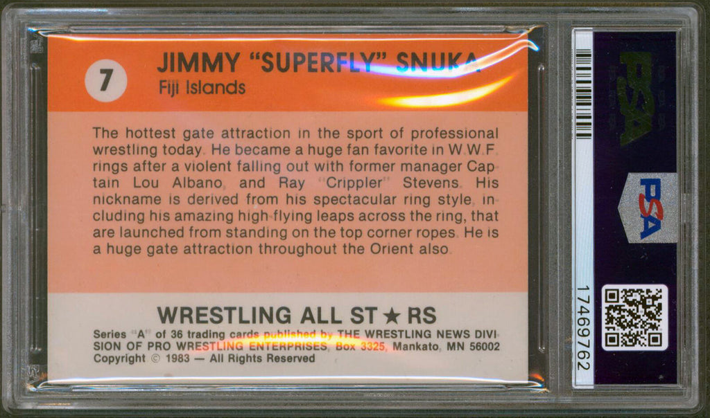 Jimmy Snuka Authentic Signed 1983 Wrestling All-Stars #7 Card PSA/DNA ...
