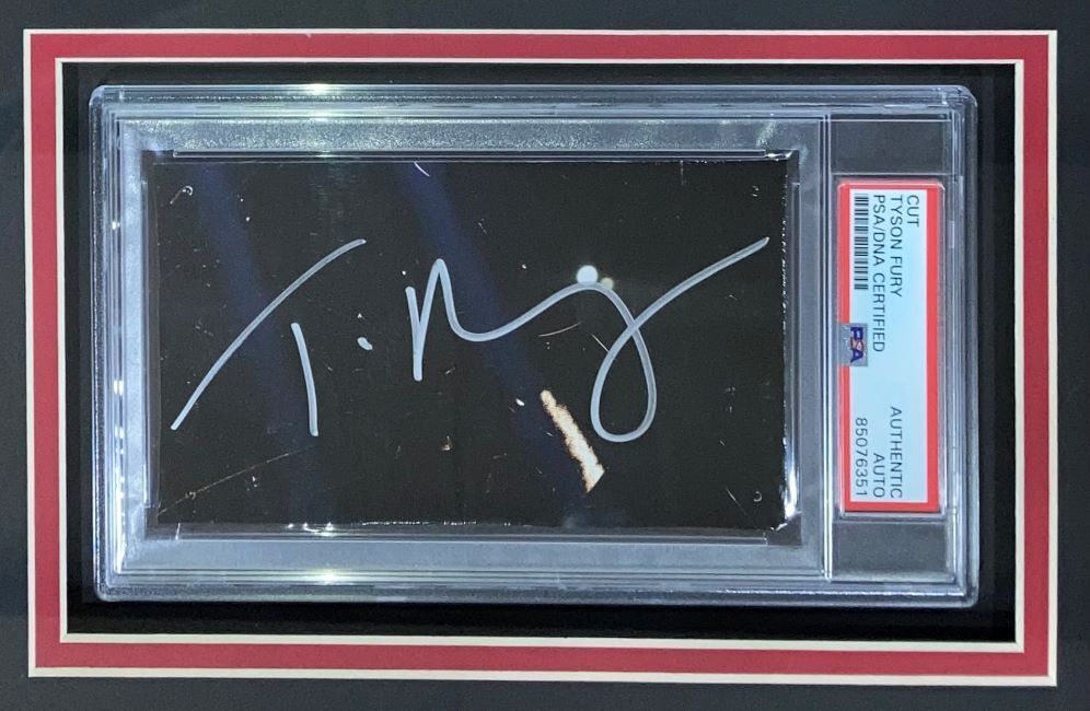Tyson Fury Signed Framed Slabbed Boxing Cut Signature PSA/DNA – Super ...