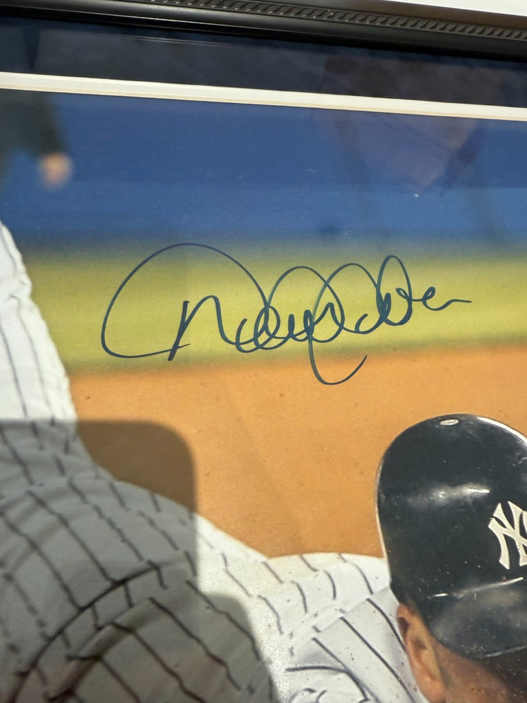 Derek Jeter Signed Autographed 16x20 Photo Framed w/ Game Used Dirt St ...